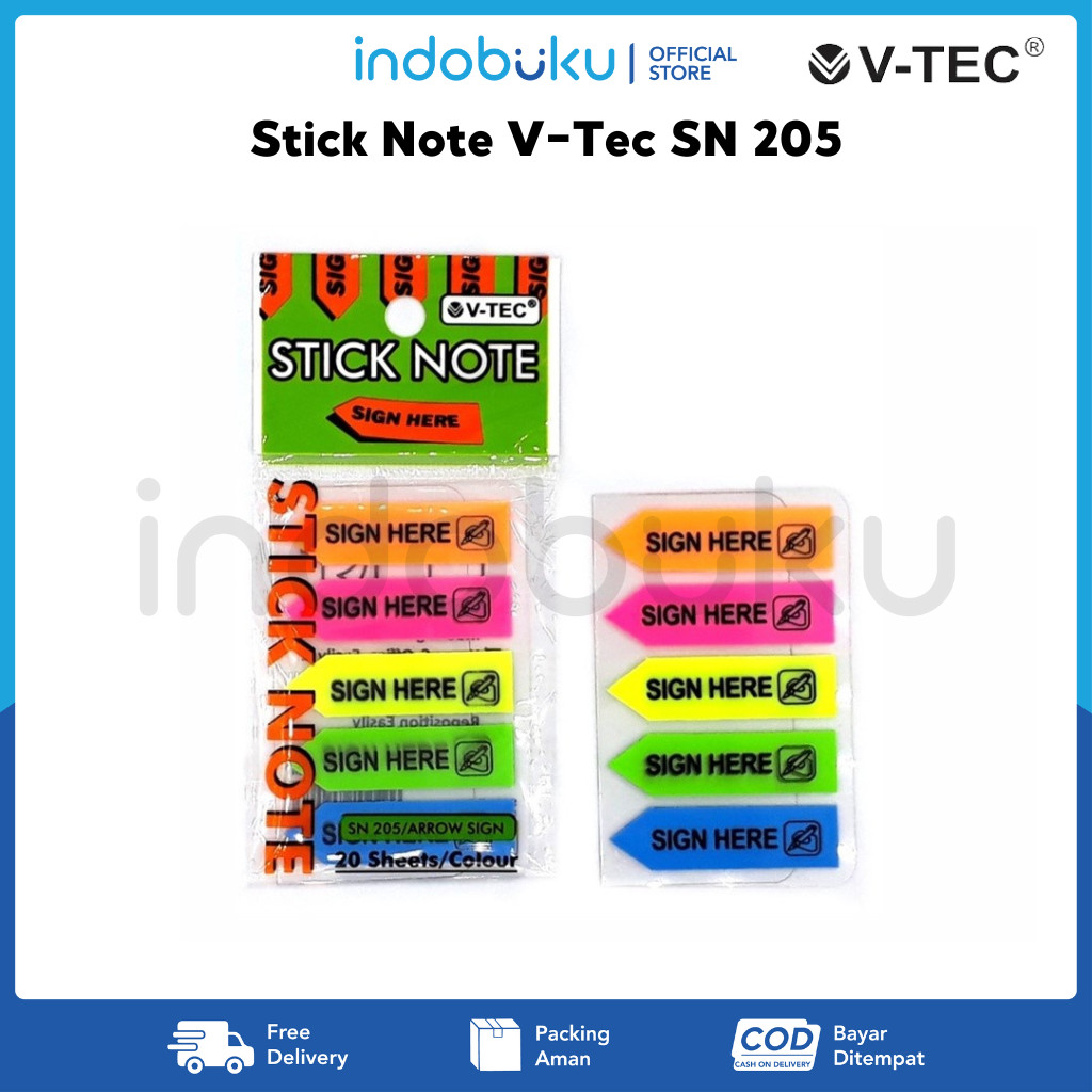 Jual Stick Note V-Tec SN 205/Arrow Sign Memo Tempel V-Tec SN 205 ...