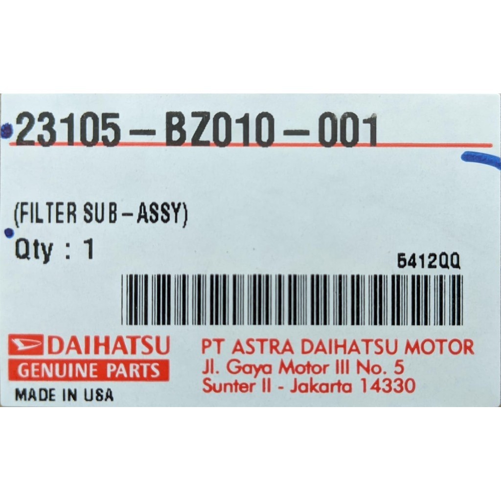 Jual Daihatsu D23105-BZ010-001 Filter Saringan Pompa Bensin Sigra/Calya ...