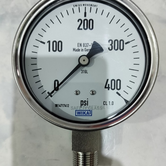 Jual Wika 2,5" 400 psi, drat 1/4" NPT Full SS Racket | Shopee Indonesia