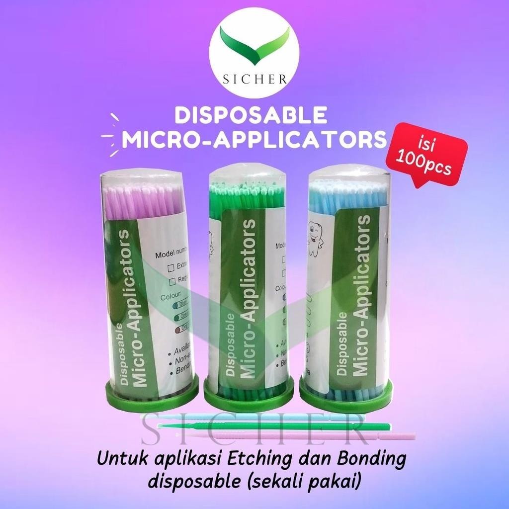 Jual Dental Micro Applicator Brush/Microbrush/Dental Brush isi 100pcs ...