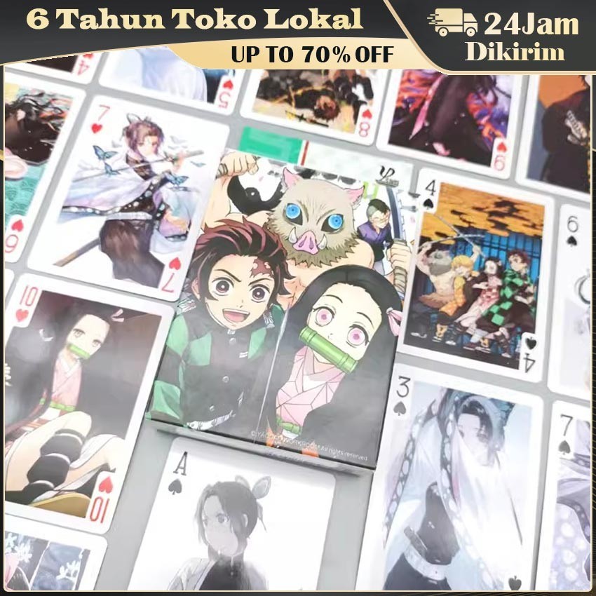 Jual UQ Kartu Remi Anime Demon Slayer Genshin Impact Mainan Deck Card ...