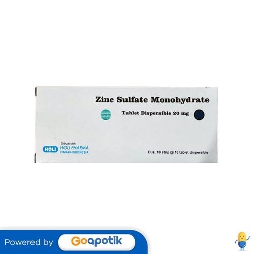 Jual Zinc Sulfate Monohydrate 20 Mg Holi Box 100 Tablet | Shopee Indonesia