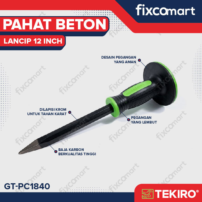 Jual TEKIRO PAHAT BETON LANCIP 12" - BOBOK BETON | Shopee Indonesia