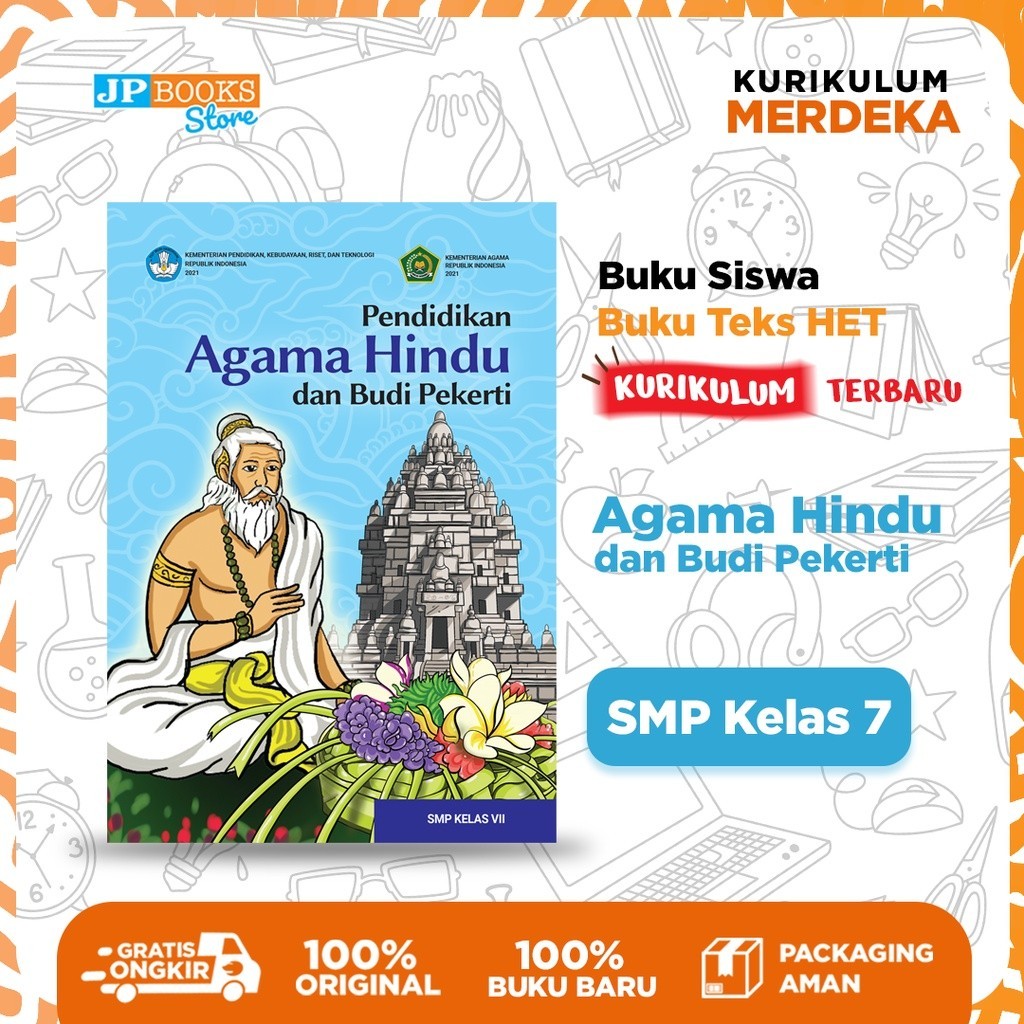 Jual JP Books – (KURIKULUM TERBARU) Buku Siswa / Buku Teks HET Kurmer Sekolah Agama Hindu SMP ...