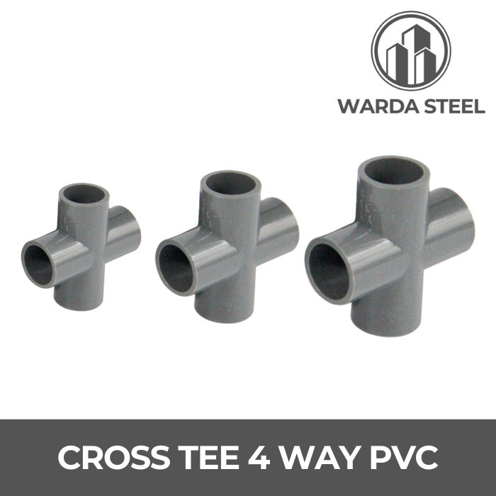 Jual Cross Tee 4 Way PVC - Straight T Sambungan Pipa Cabang 4 Arah 1/2 ...