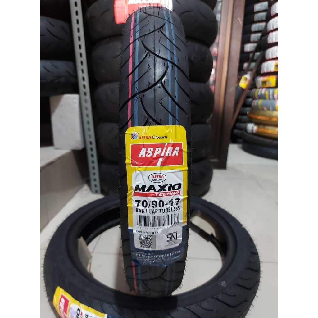 Jual BAN MOTOR RING 17 70/90 80/90 ASPIRA MAXIO TECHNO TUBELESS SUPRA X ...