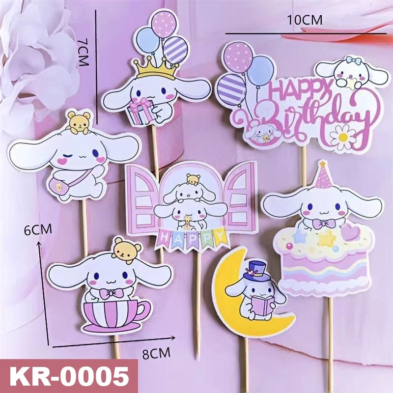 Jual Hiasan Tusukan Kue Cake Topper Kertas Karton My Melody Cinamoroll ...