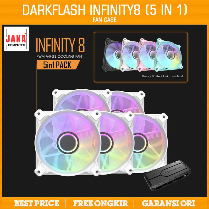 Jual FAN DARKFLASH INFINITY 8 PWM SET 5 IN 1 BLACK / WHITE | Shopee ...