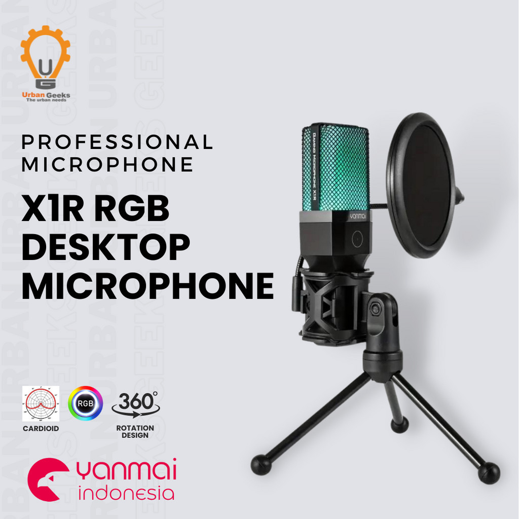 Jual Yanmai X1R USB Gaming RGB Microphone Desktop Live Streaming ...