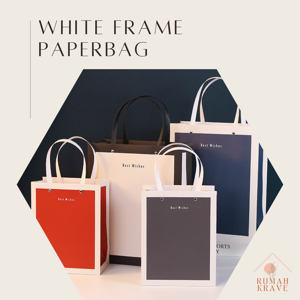 Jual RUMAH KRAVE - White Frame Paperbag Tas Kandong Goodie Bag Kado ...