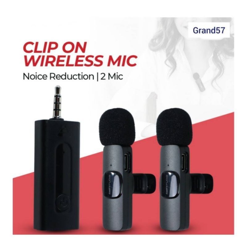 Jual Clip On Mic Wireless 2 Mic Wireless Jack 3.5mm Microphone Klip On ...
