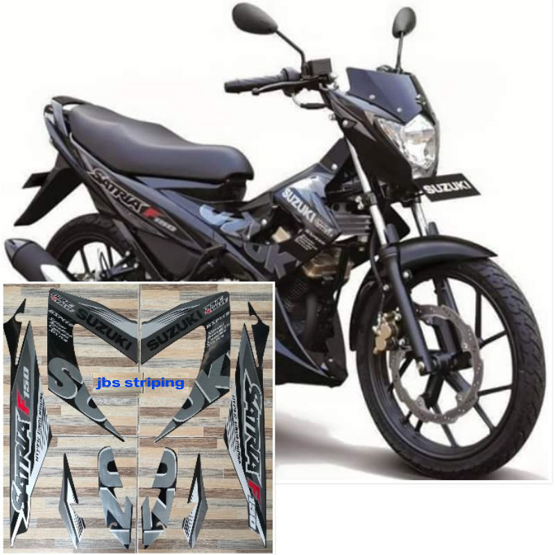 Jual Stiker satria f fu striping Suzuki Satria fu f 150 hitam abu abu ...