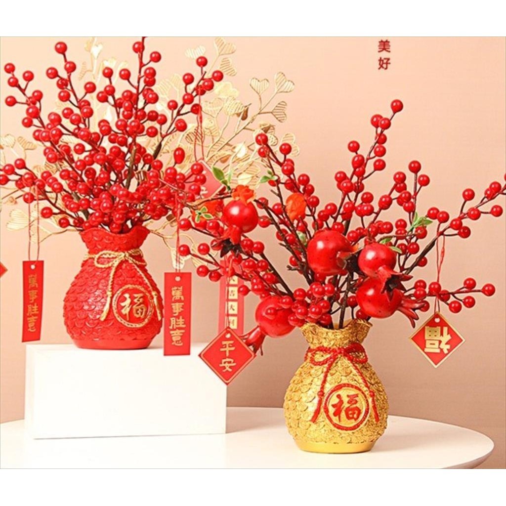 Jual Vas Bunga Imlek CNY Money Pouch Flower Vase Dekorasi Rumah ...