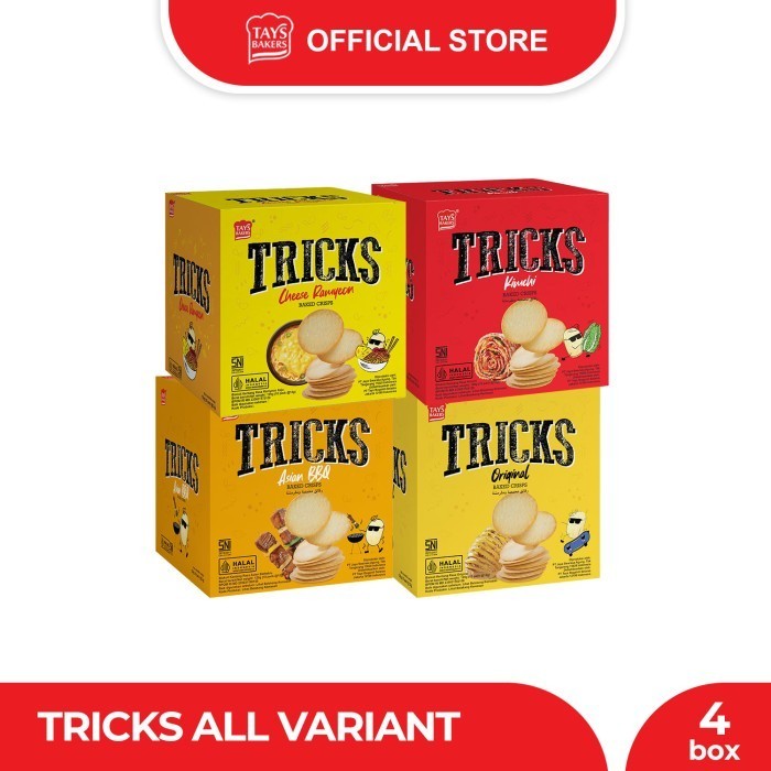 Jual Paket 4 Box TRICKS Potato Crisps ALL VARIAN Kentang Snack Cemilan | Shopee Indonesia