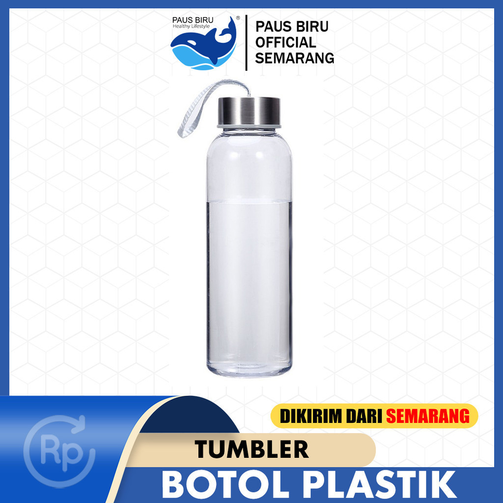 Jual PAUS BIRU - BOTOL PLASTIK TUMBLER AESTHETIC | BOTOL MINUM BENING POLOS 500ML | DRINKING ...
