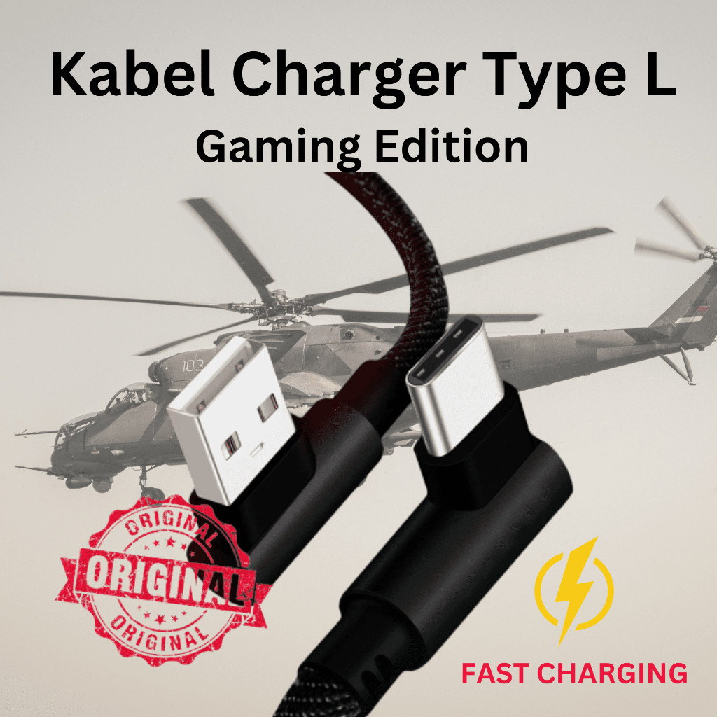 Jual Kabel Charger Gaming USB Type C L Shape Fast Charging 1 Meter ...