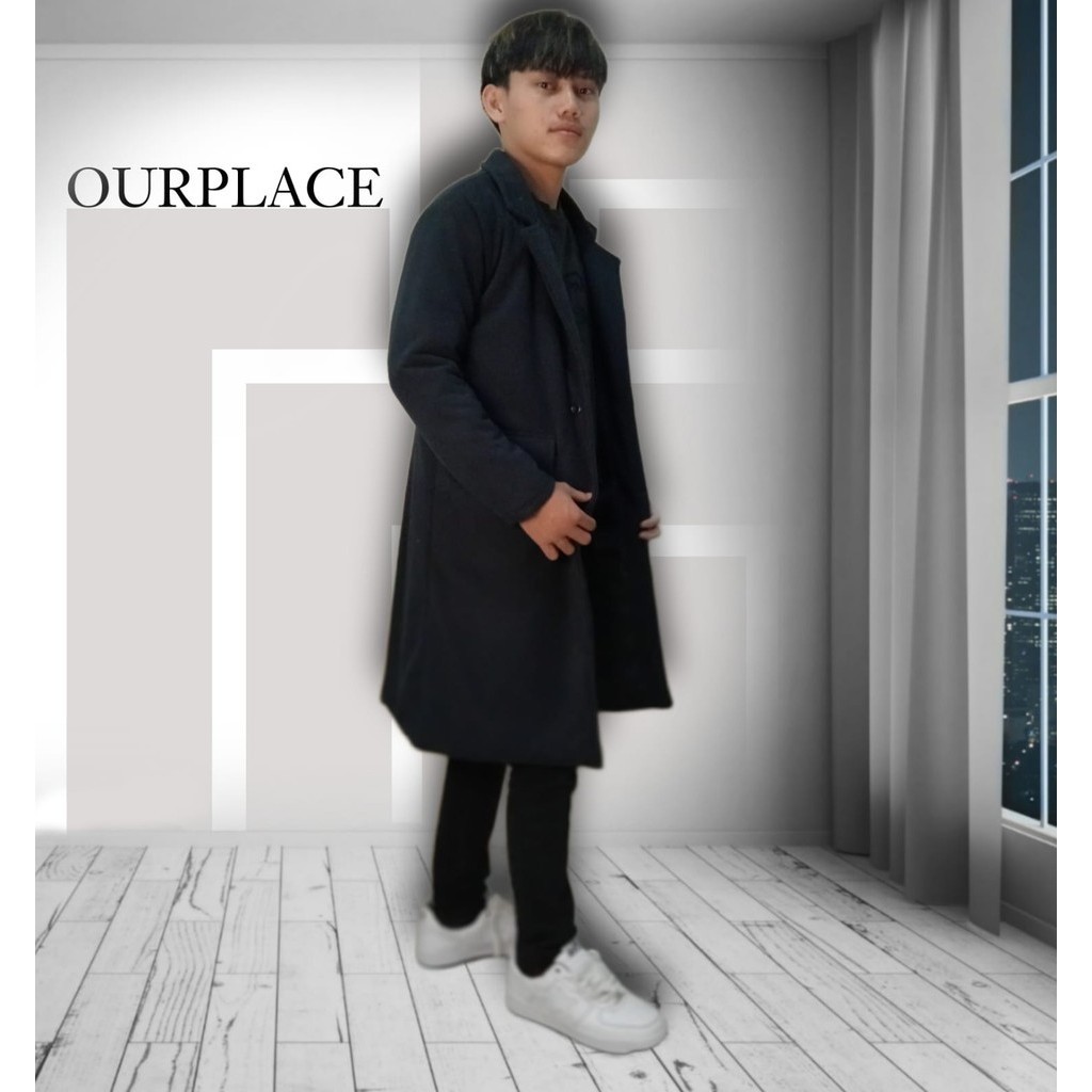 Jual Ourplace27 Jaket Jas Blazer Jubah Panjang Pria Long Coat Pria ...