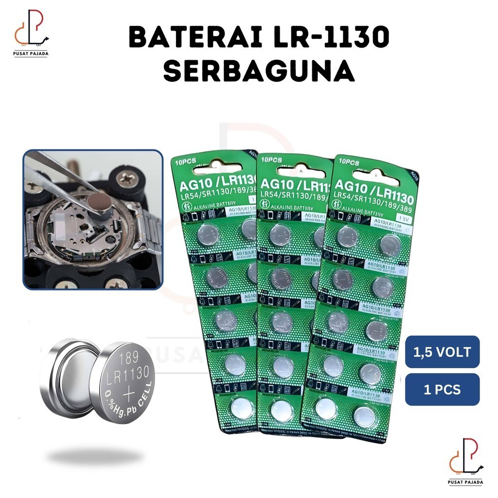 Jual Baterai LR1130 LR 1130 AG10 Batre Kalkulator Jam Alkaline 1,5 Volt ...