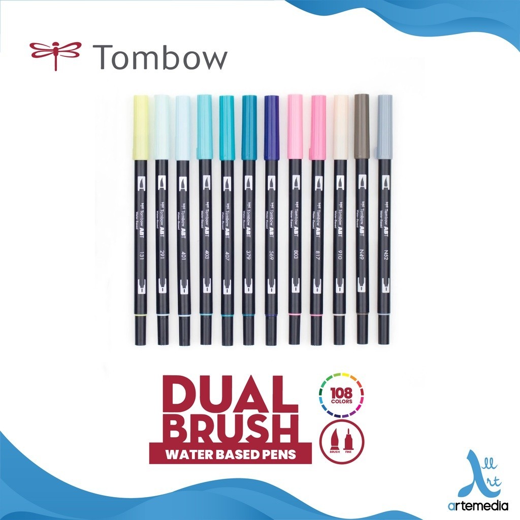 Jual Tombow Dual Brush Pen Art Marker Water Based Dye Ink Pena Kuas ...