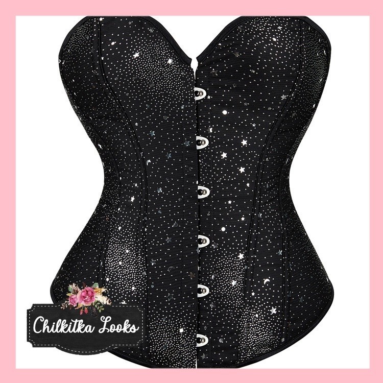 Jual CHILKITKA LOOKS KOREAN FASHION OUTFIT Corset Star Moon Pattern ...