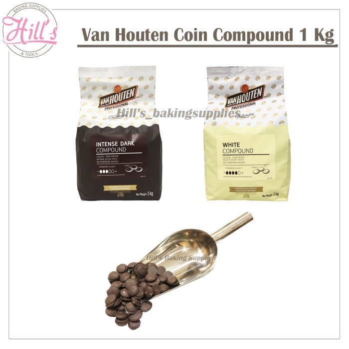 Jual VAN HOUTEN COMPOUND COIN 1 KG DARK INTENSE MILK WHITE CHOCOLATE COKLAT - MILK 1 KG | Shopee ...