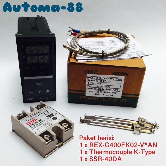 Jual REX-C400+SSR 40A+sensor Thermocouple Type-K PID Temperature Controller -OL76 | Shopee Indonesia