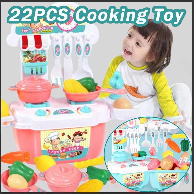 Jual 22PCS Set Mainan Dapur Cooking Set/ Set Mainan Peralatan Dapur ...