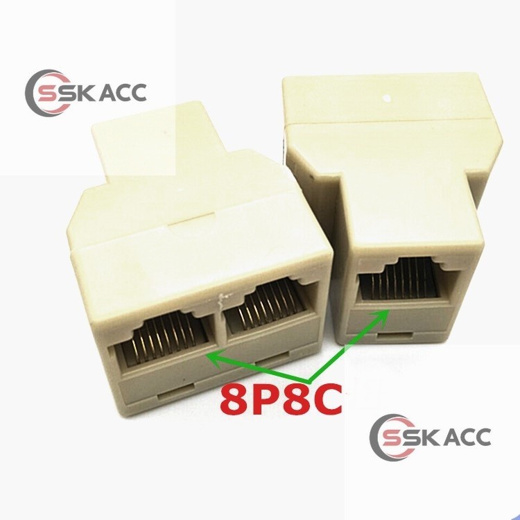 Jual RJ45 Splitter 1x2 Ethernet LAN Divider Network Connector Adapter ...