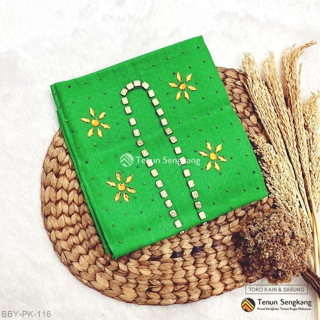 Jual Baju Bodo Berpayet Adat Bugis Makassar Dewasa Tokko Asli Lengan Pendek Hijau Muda - Tenun ...