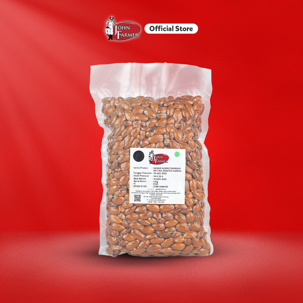 Jual John Farmer - Almond Natural Roasted (Almond Panggang) 1 Kg ...