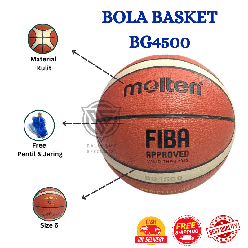 Jual BOLA BASKET KULIT BG4500 / BASKETBALL BG4500 FREE PENTIL DAN ...