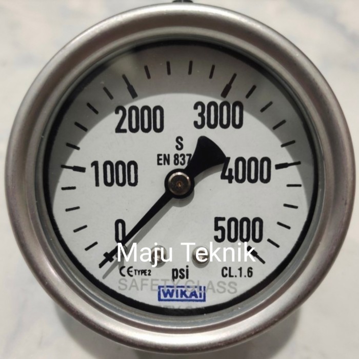 Jual WIKA Pressure D 2,5" 0-5000 psi, drat 1/4" NPT Payung Kuningan | Shopee Indonesia