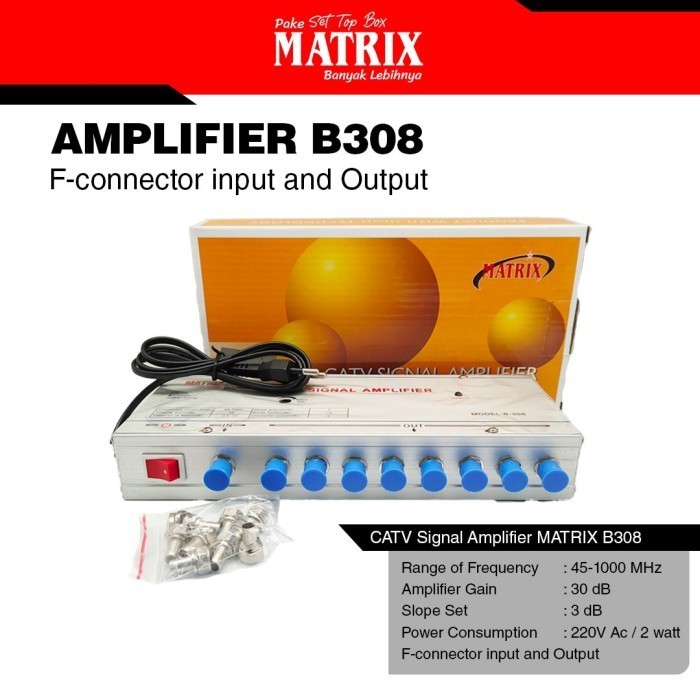 Jual BOOSTER MATRIX CATV SIGNAL AMPLIFIER MODEL B-308 8 WAY | Shopee ...