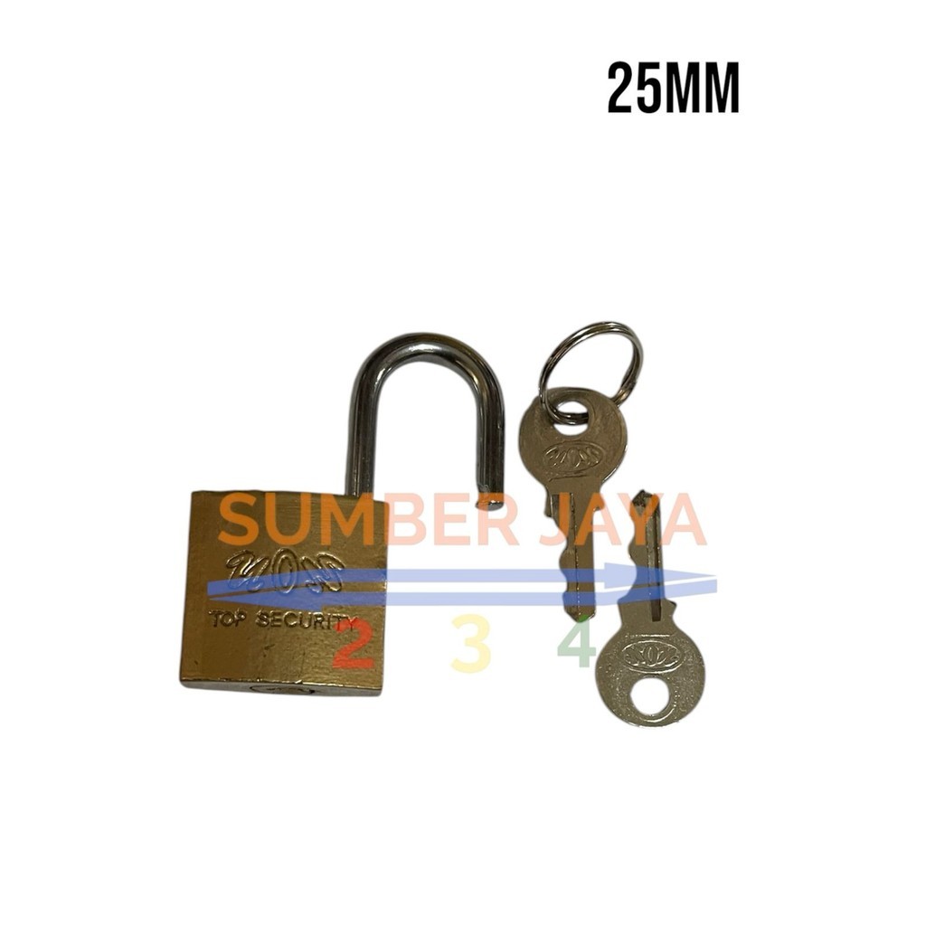 Jual Gembok Kuning 25 MM ( PLUS 2 ANAK KUNCI ) | Shopee Indonesia