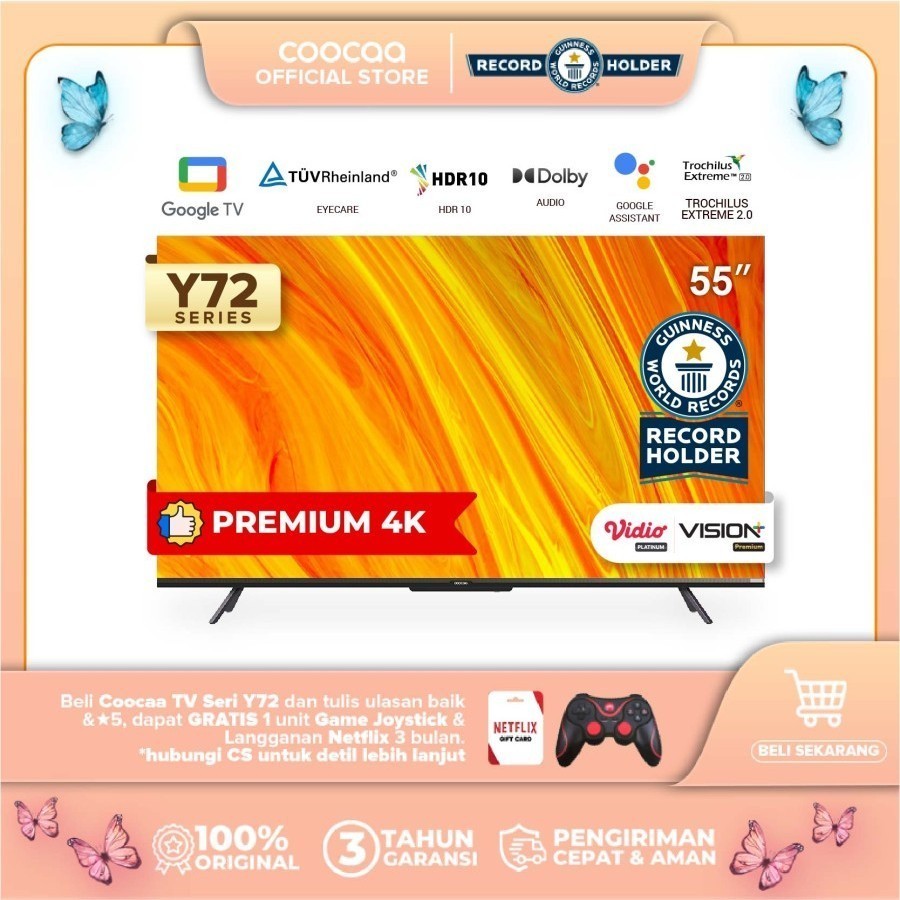 Jual Google TV COOCAA 55 Inch Smart LED TV - Flicker Free COOCAA 55Y72 ...