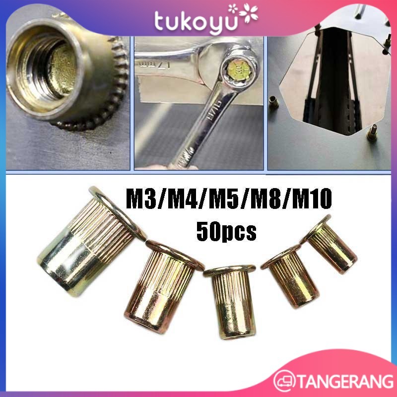 Jual 50pcs M3 M4 M5 M6 M8 M10 Rivet Nut Mur Tanam Rivnut Mur Furniture ...