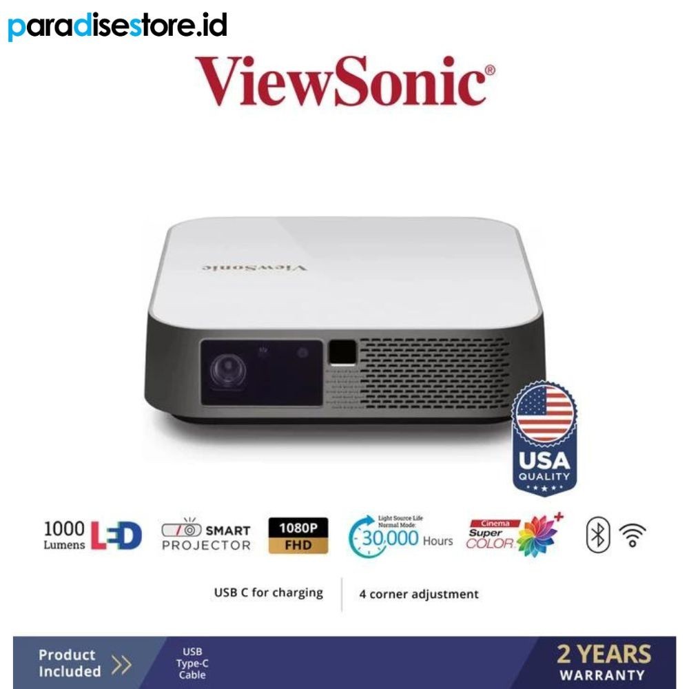 Jual ViewSonic M2E|FHD|Portable Smart Projector with Harman Kardon ...