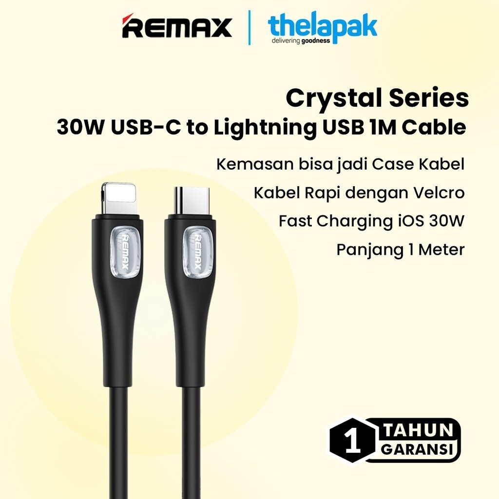 Jual Remax Kabel Type C to Lightning 30W RC-C097 Crystal Series Cable Fast Charging | Shopee ...