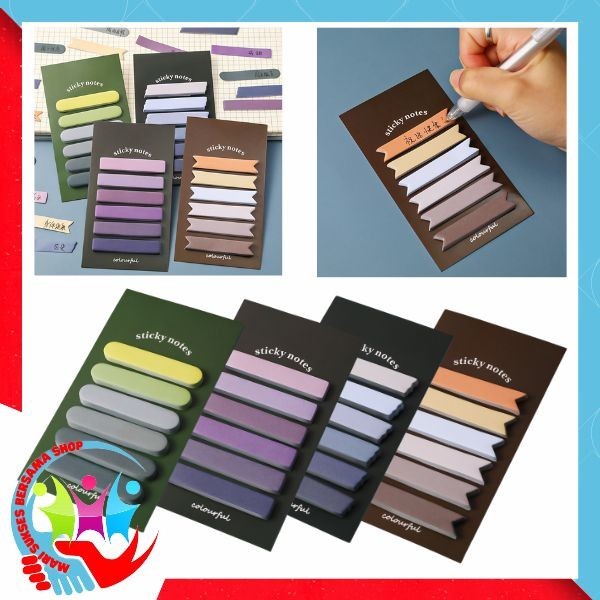 Jual MSBS Sticky Note Gradiasi 6in1 Tempelan Kertas Catatan 120 Lembar ...