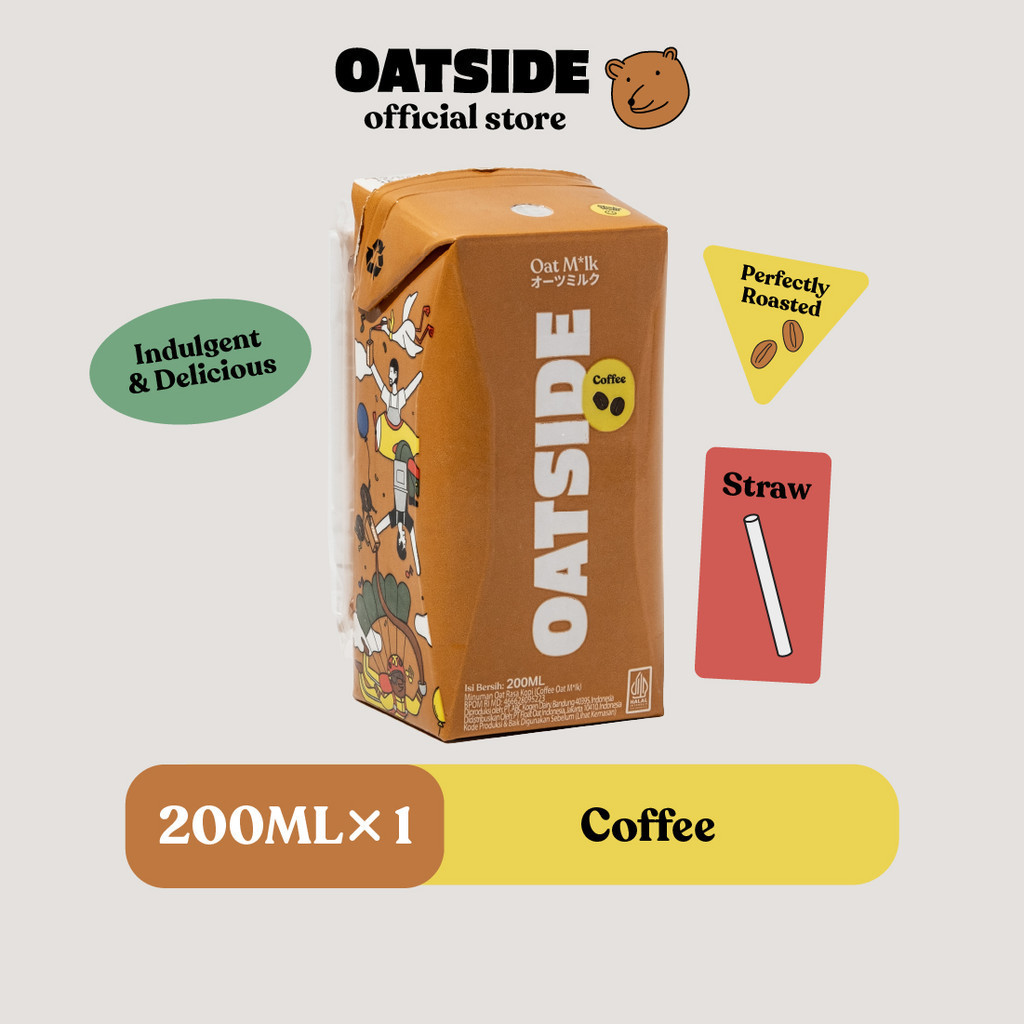 Jual OATSIDE Coffee Oat Milk 200ml Straw (Kemasan dengan Sedotan ...
