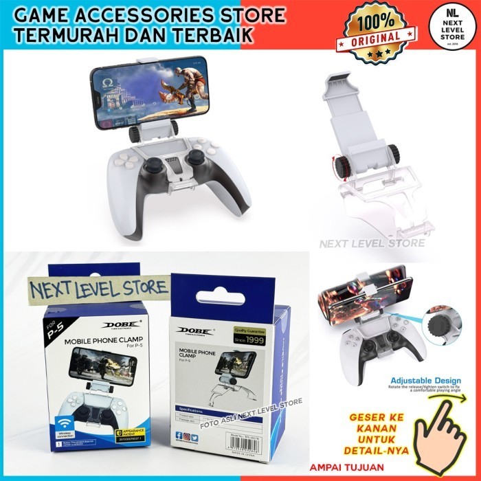 Jual DOBE TP5-0527B Mobile Phone Clamp Holder Controller Stik PS5 | Shopee Indonesia
