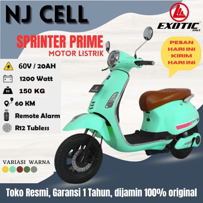 Jual MOTOR LISTRIK EXOTIC TERBARU SPRINTER PRIME 60V 20AH 1200 power ...