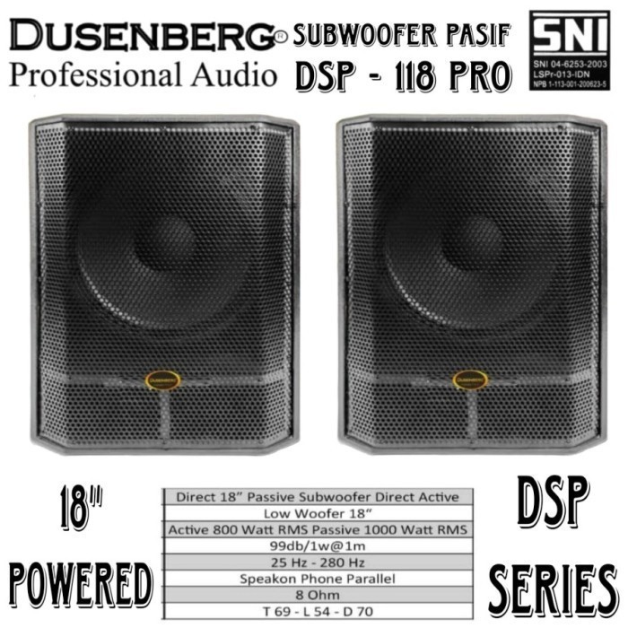 Jual Promo Subwoofer Dusenberg Pasif 18 Inch DSP 118 Pro Passive DSP118 ...