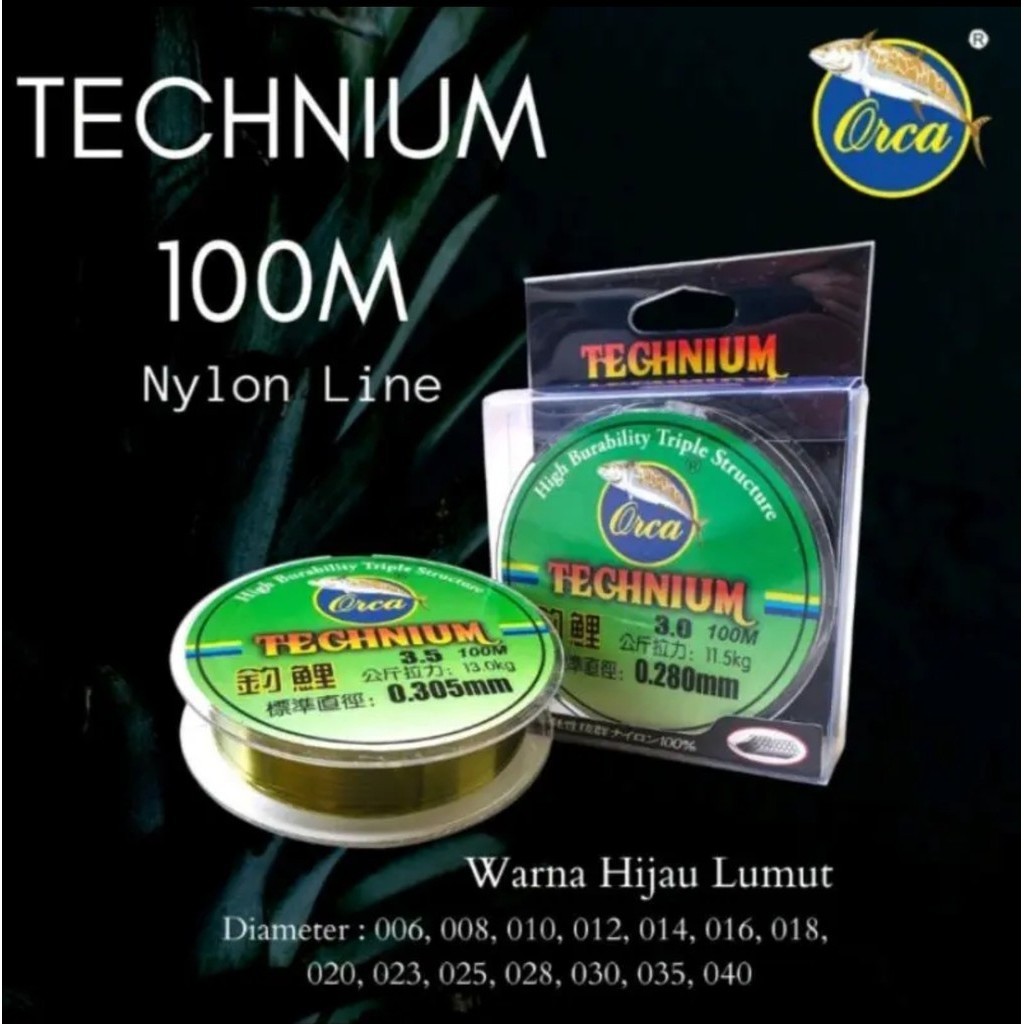 Jual Senar Pancing Orca Technium 100m Nylon Line Anti Keriting | Shopee ...