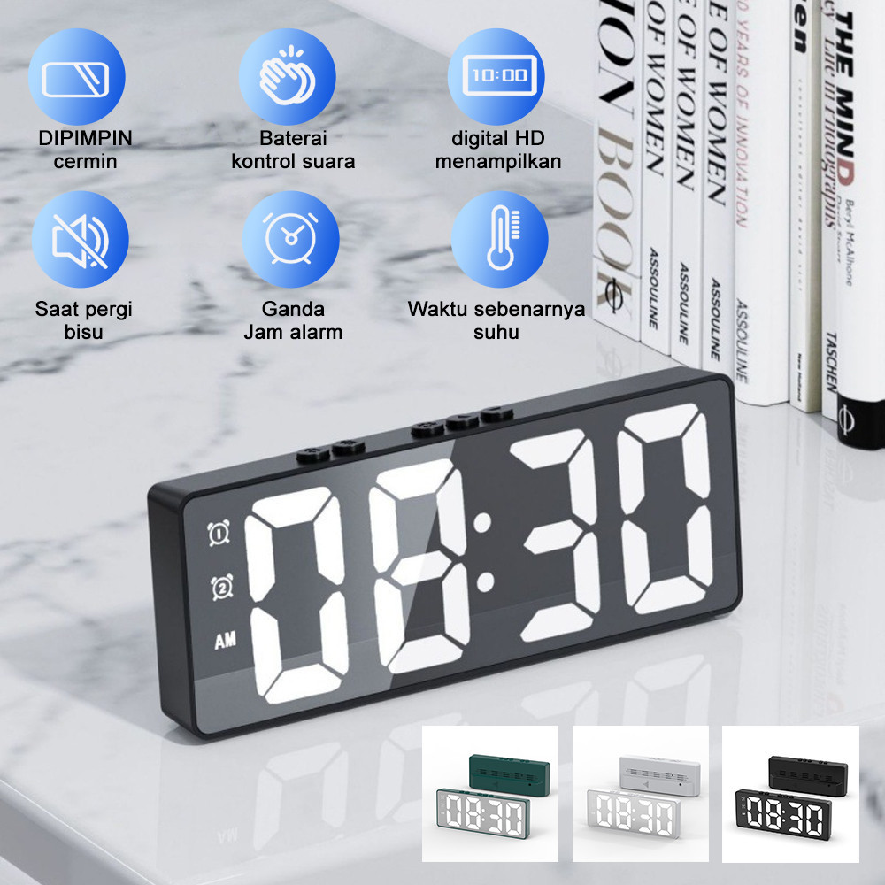Jual Jam Meja Digital Led jam alarm aesthetic 3D Modern Jam Meja ...