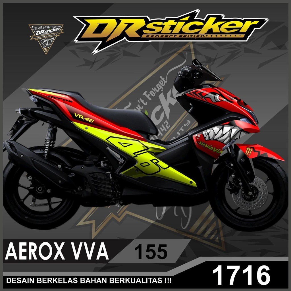 Jual Decal aerox Vva 155 Stiker costum design fullbody Lis variasi ...