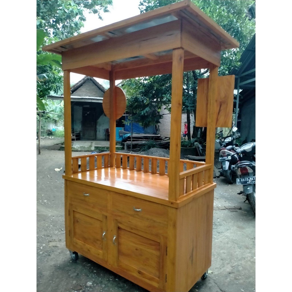 Jual gerobak jualan dorong kekinian, gerobak booth, gerobak minuman ...