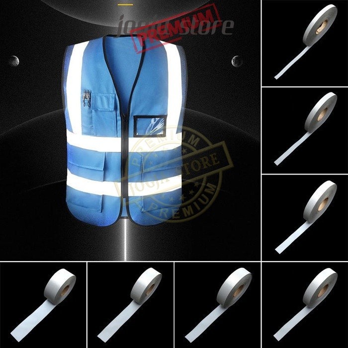 Jual Stiker Reflektor Baju Safety Jaket Sticker Wearpack Heat Press 1/2 ...