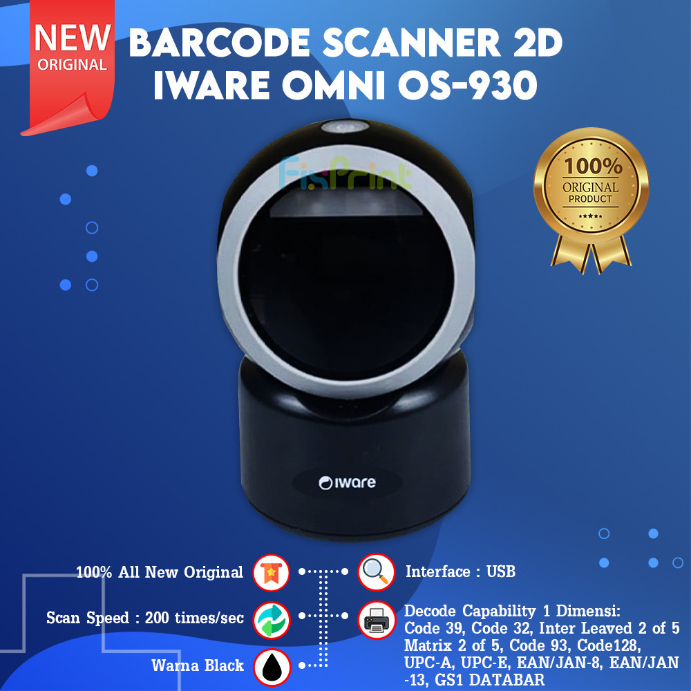 Jual IWARE Barcode Scanner OS930 OMNI IMAGER 2D QR CODE-E-FAKTUR USB OS ...