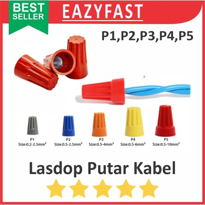 Jual Lasdop Sambung Tutup Kabel Putar Cable Cap Twist Wire P1 P2 P3 P4 P5 | Shopee Indonesia